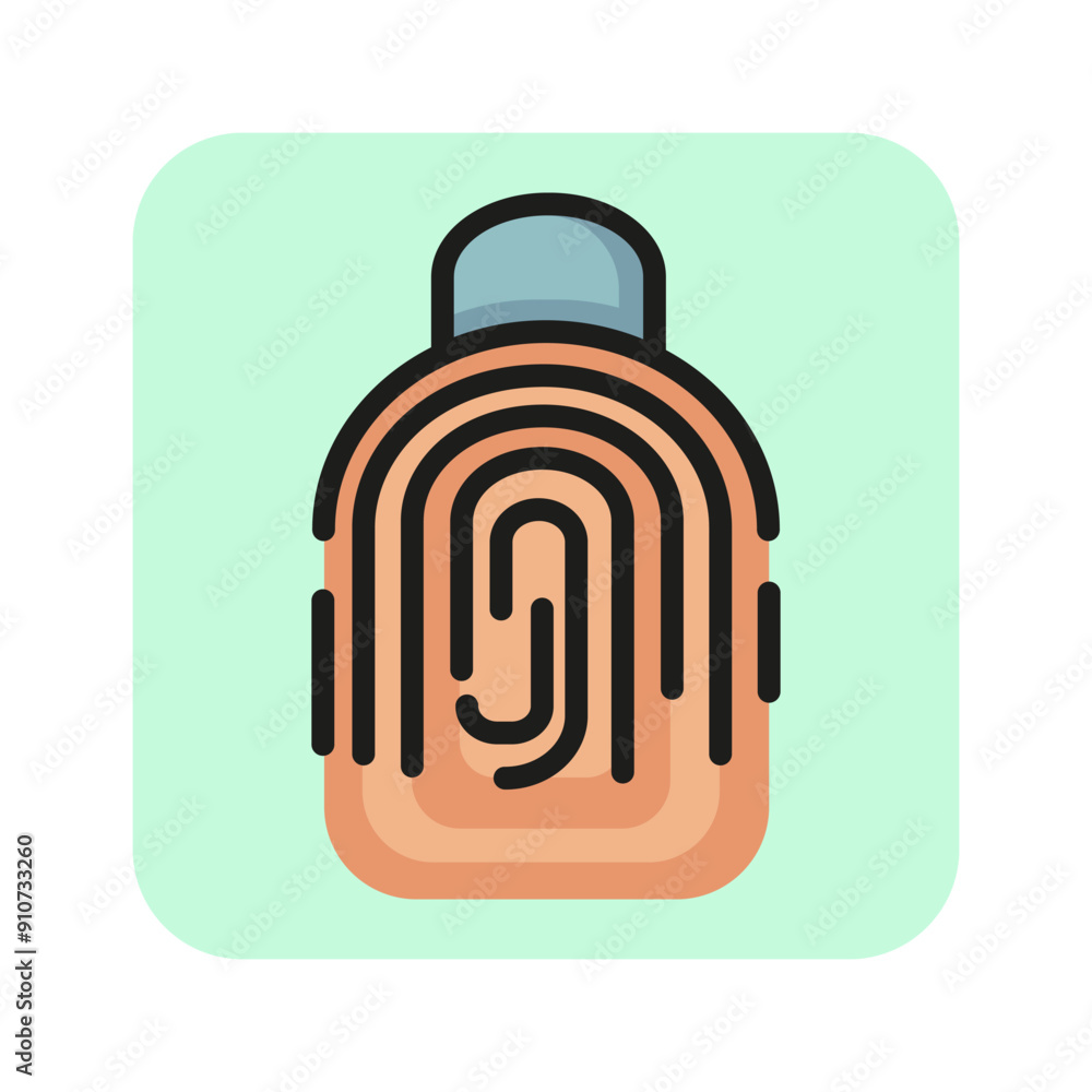 Fingerprint unlocking line icon. Fingerprint scanner, biometric ...