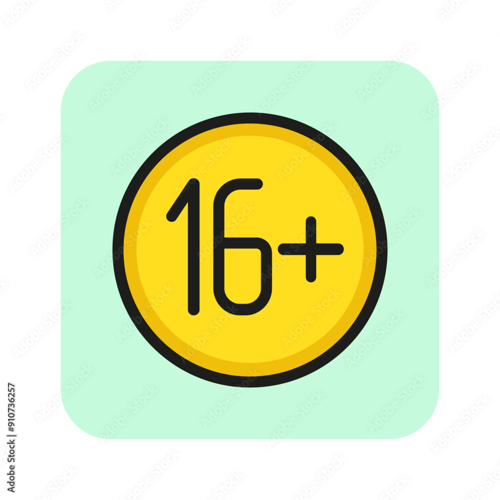 Teenagers only sign line icon. Restriction, age limit, movie mark ...