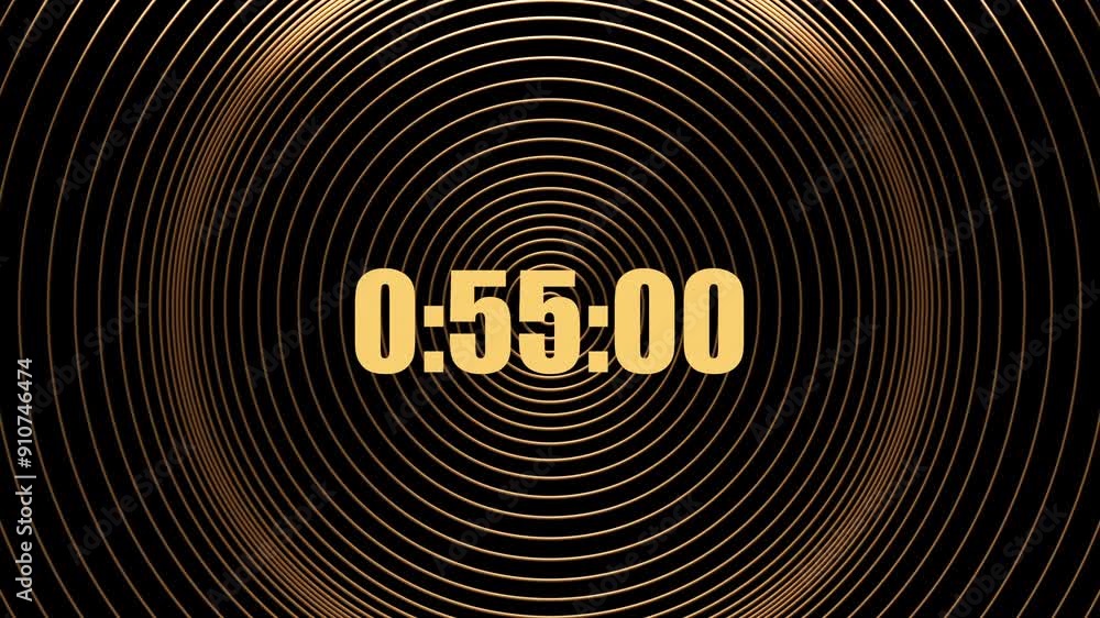 60 Second Countdown Timer Gold Numbers On A Dynamic Moving Copper Colored Background Motion