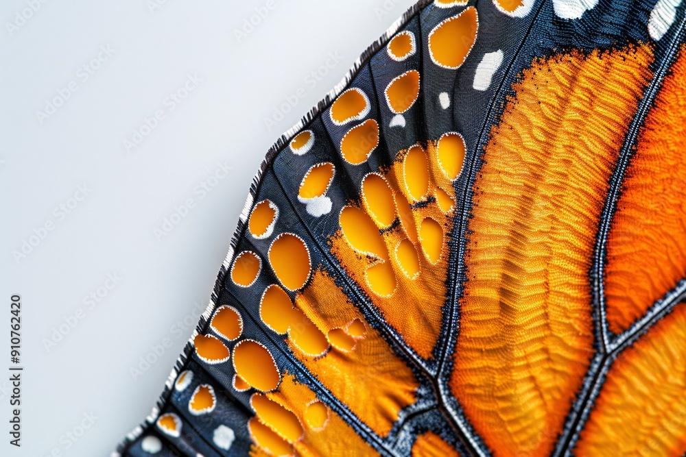 Ultra-detailed photograph of a monarch butterfly wing scale ...