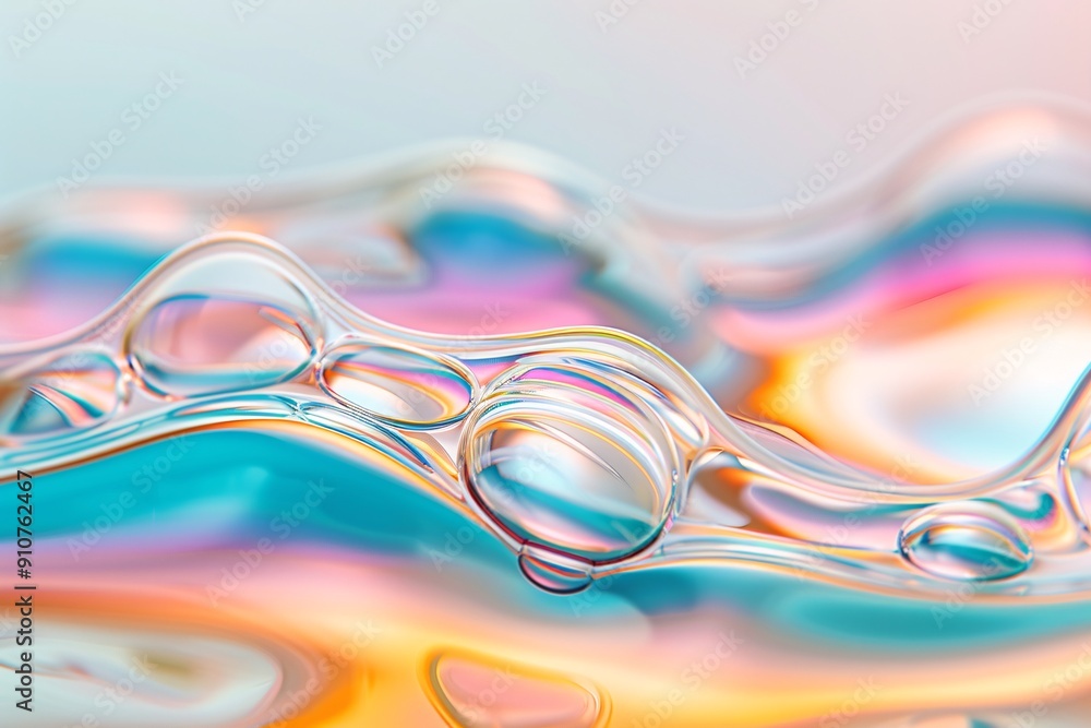 8K resolution macro image of a soap bubble's surface, swirling ...