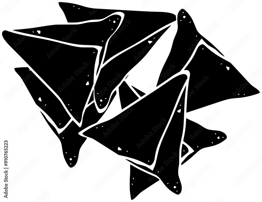 fried illustration traditional silhouette dumplings logo food icon ...