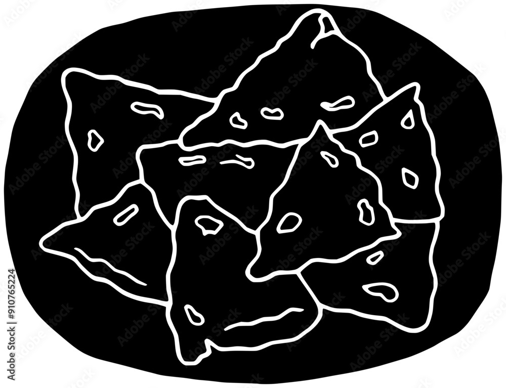 fried illustration traditional silhouette dumplings logo food icon ...