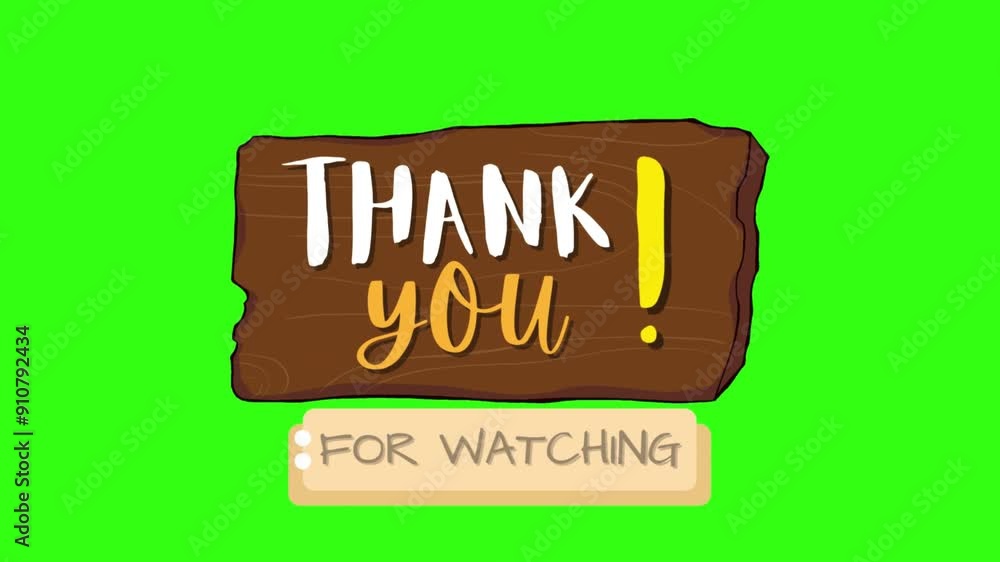 4K Thank You For Watching text animation video with green screen, text ...