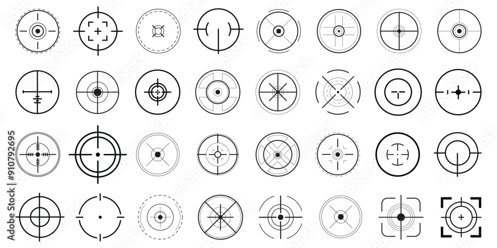 Target aim set crosshair target weapon sniper army sight for gun or ...