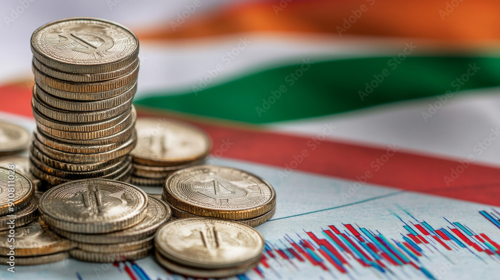 India's strong economy shows growth due to investments. The image ...