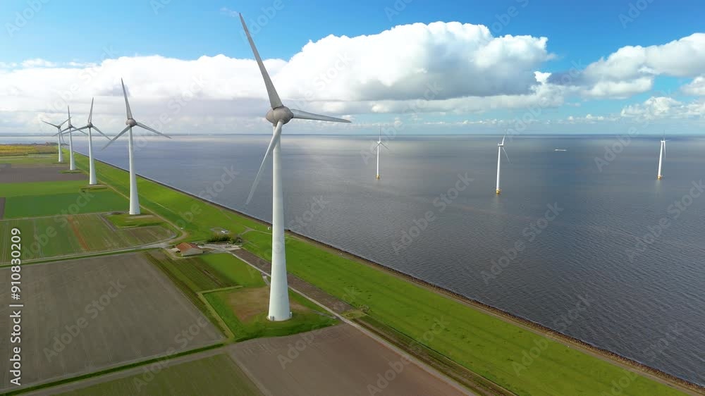 Explore the windmill turbines in the scenic Netherlands, showcasing ...