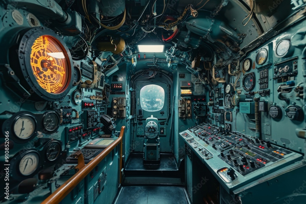 Inside the Cockpit of an Airplane With Numerous Controls, The interior ...