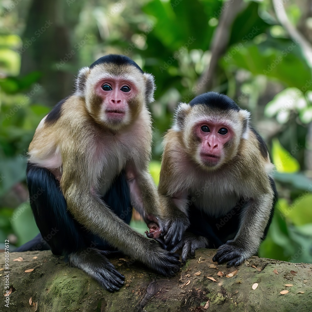 Write about the daily routine of a family of capuchin monkeys. How do ...
