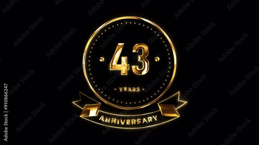 43rd Anniversary Celebration. Happy 43 Years Anniversary Animation in ...
