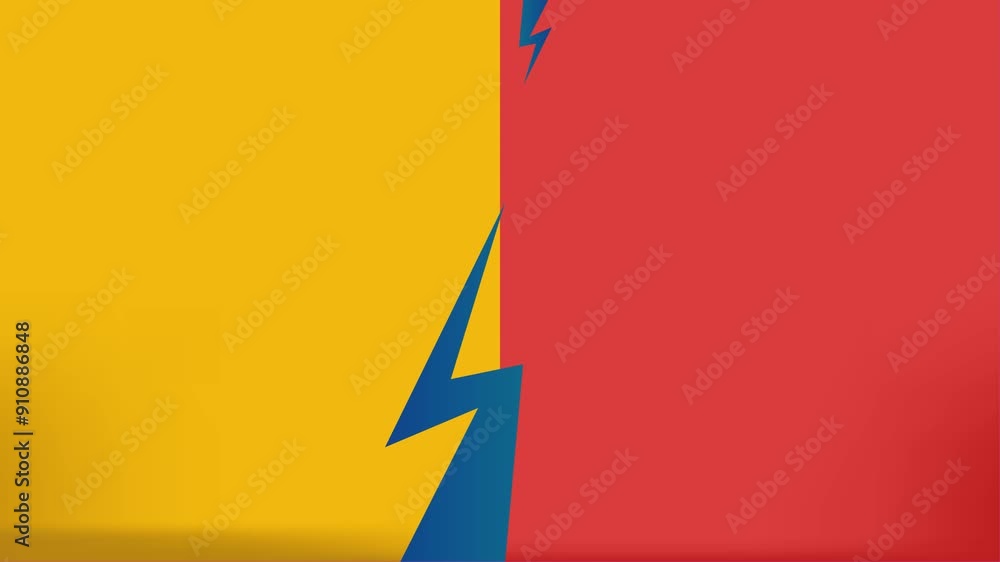 Comic Background Animation with Teal lightning Pop Art. Retro ...