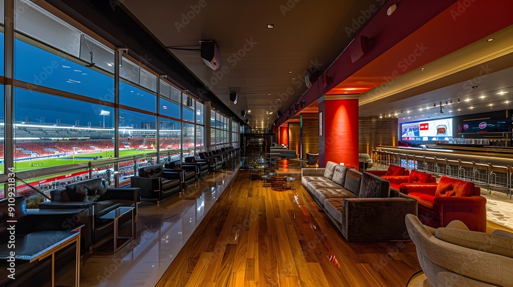 Luxurious VIP Lounge at Sports Stadium with Elegant Interior Design and ...