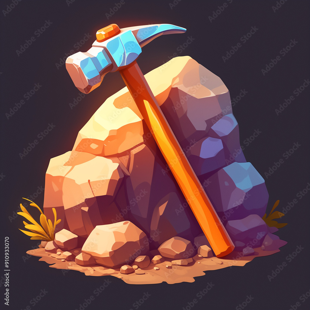 Mining Pickaxe and Rock Essential Mining Pickaxe and Rock for Resource ...