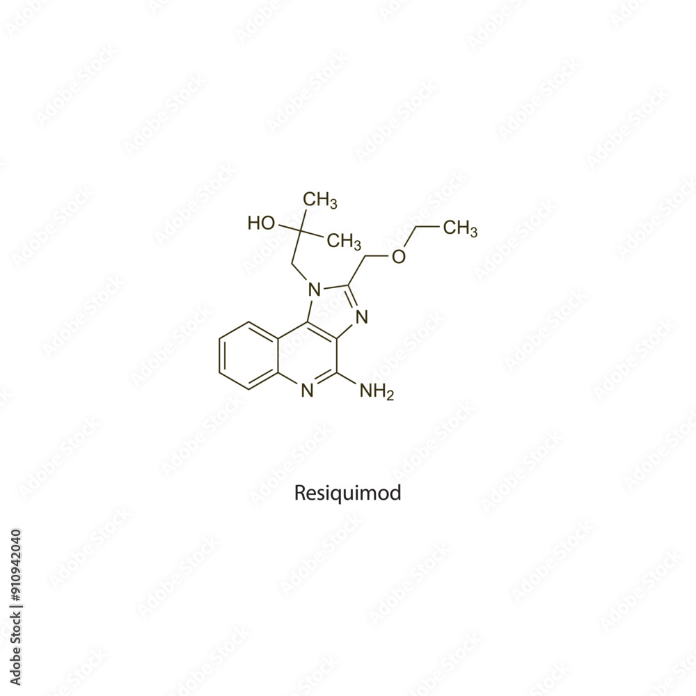 Resiquimod flat skeletal molecular structure Antiviral drug used in ...
