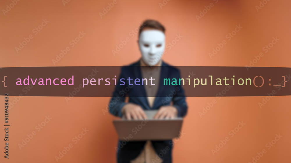 Cybersecurity concept advanced persistent manipulation on foreground ...