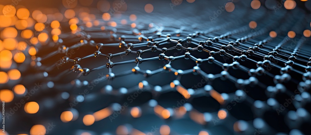 Detailed computer generated visualization of a graphene molecular ...