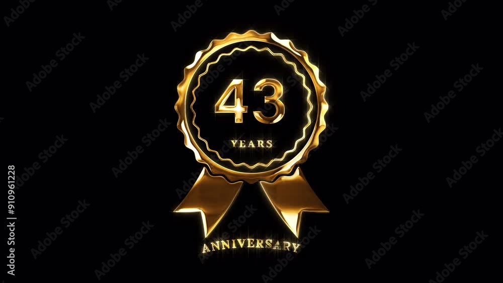 43rd Anniversary Celebration. Happy 43 Years Anniversary Animation in ...