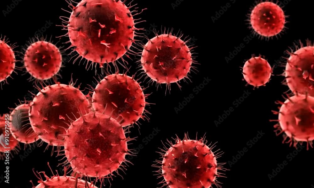 The spread of viruses from sputum or coughing and sneezing and the ...