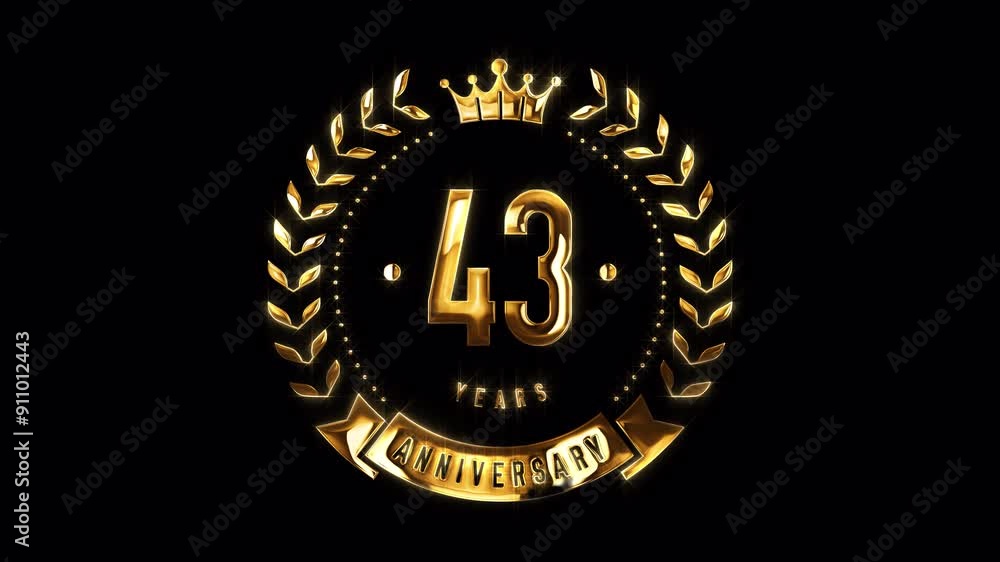 43rd Anniversary Celebration. Happy 43 Years Anniversary Animation in ...