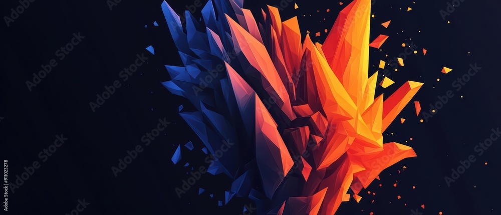 Minimal poster template featuring a dynamic science theme with atom ...