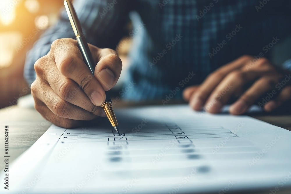 Hand marking off tasks on a digital checklist, symbolizing effective ...