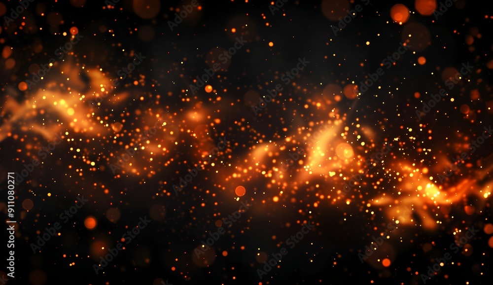 Fire sparks particles isolated on transparent background, png Stock ...