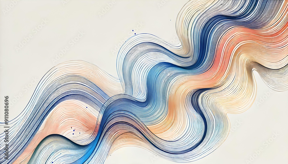 Abstract natural curved lines with colorful, flowing shapes resembling ...