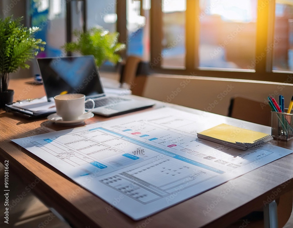 Planning and strategy featuring elements like planners, calendars, and ...