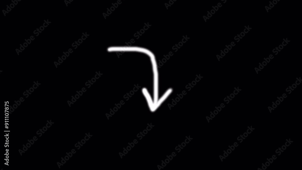 Set of Animated Hand Drawn arrows, Animation of arrows on a transparent ...