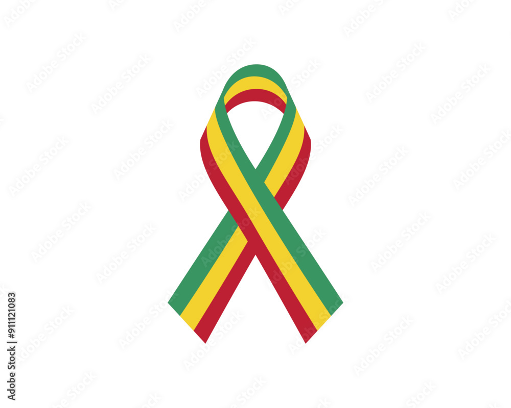 Ribbon flag of Guinea, Vector illustration of Ribbon Flag of Guinea on ...