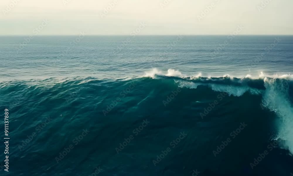 A rolling sea that can be seen into infinity, wave. Generative AI Stock ...