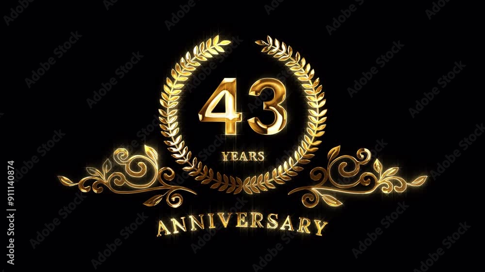 43rd Anniversary Celebration. Happy 43 Years Anniversary Animation in ...