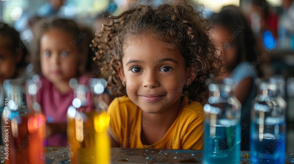 Inclusive classroom with children of different backgrounds ...