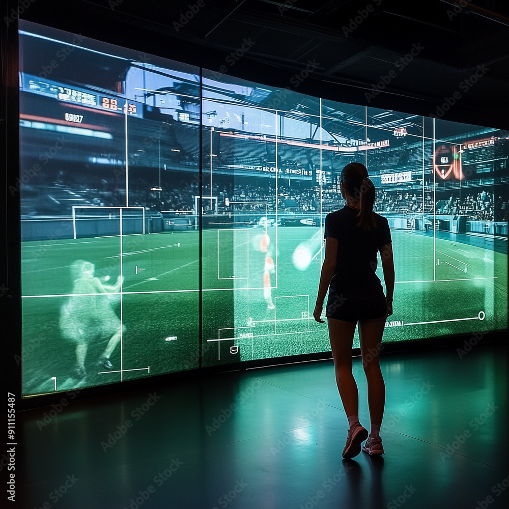 Visualize an AI-driven sports training facility with real-time ...