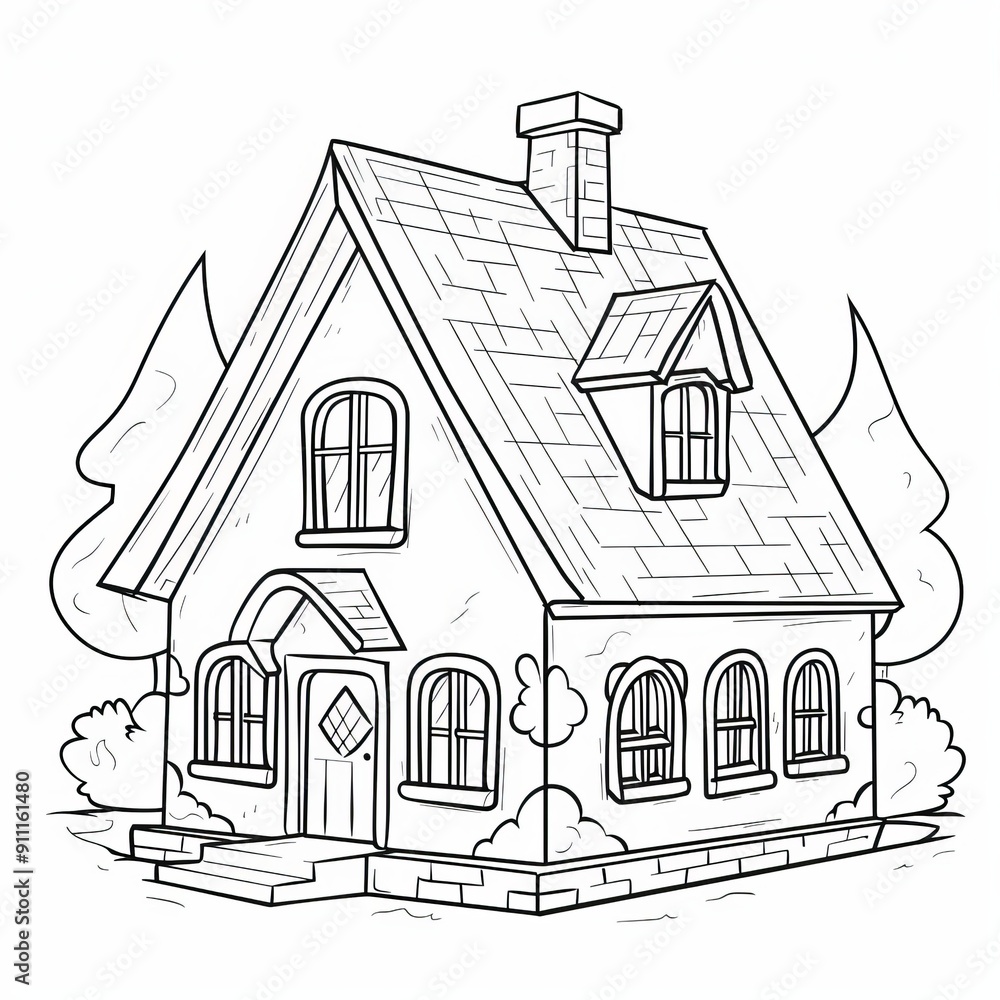 black and white house outline for coloring , free printable house ...