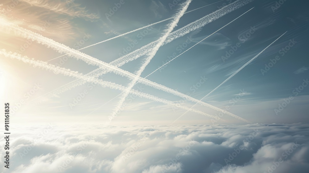 Meteorological and climate indications contrails vs pollution Stock ...