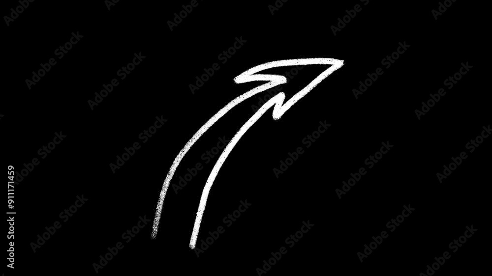 Set of hand drawn arrow animations. Arrow doodle on a transparent ...