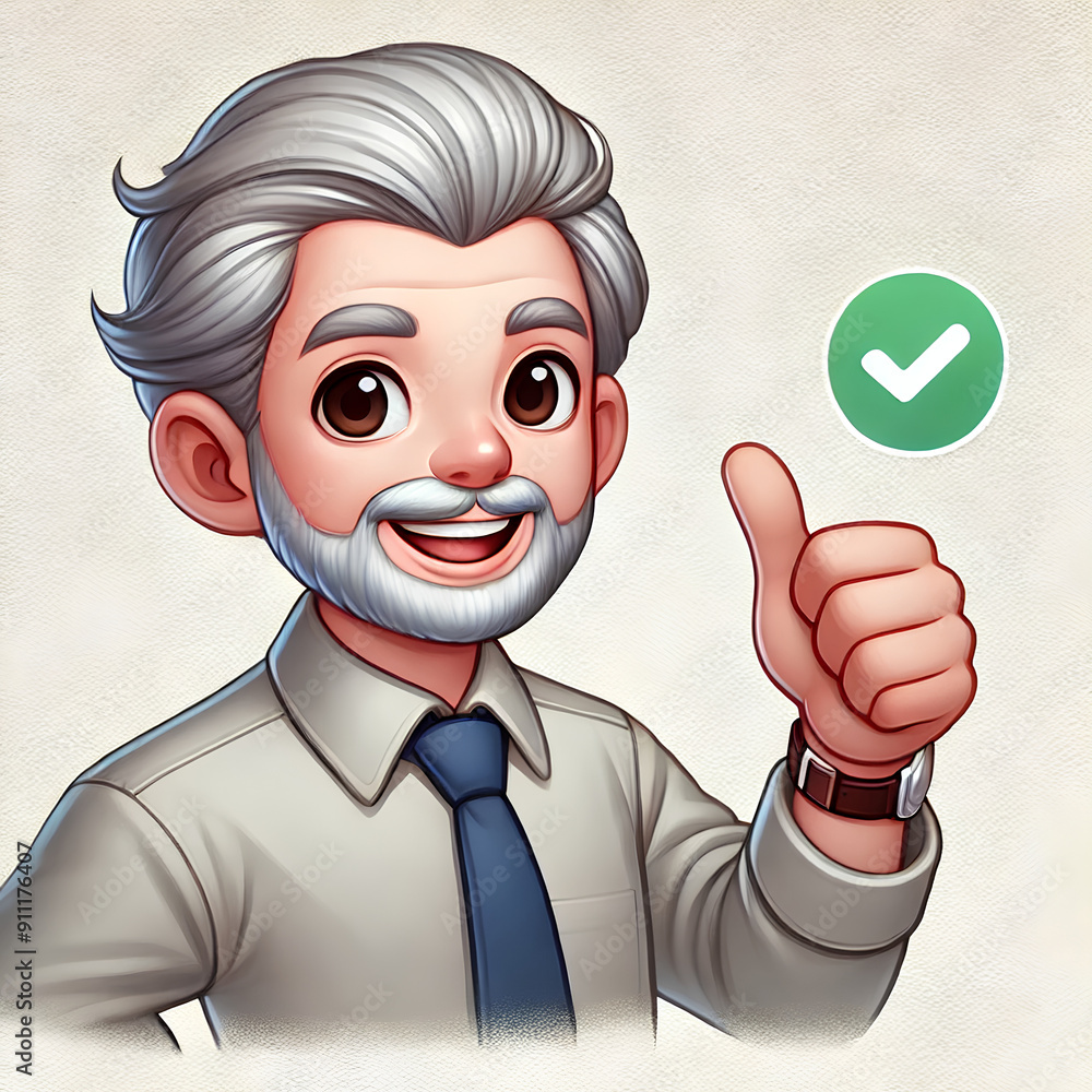 Happy,smiling,cartoon,character,old,senior,elder,mature,man,grandfather ...