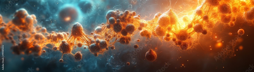 Artistic representation of calcium ions, intricate crystal lattice ...