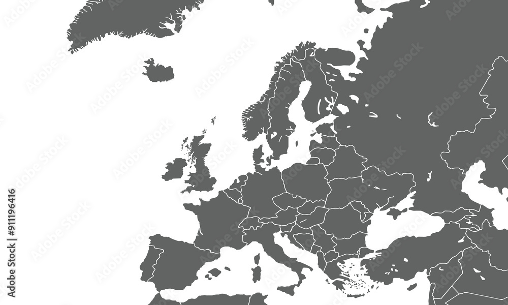 Europe map isolated on white background. for website layouts ...