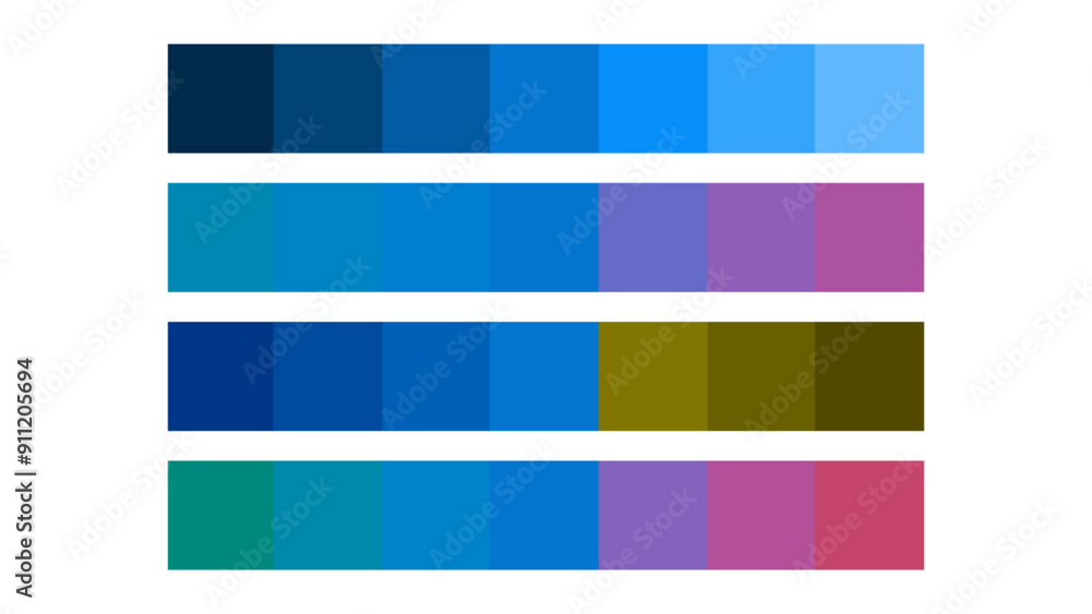 Blue Grotto color palette. Mono, analogous, complementary, triad color ...
