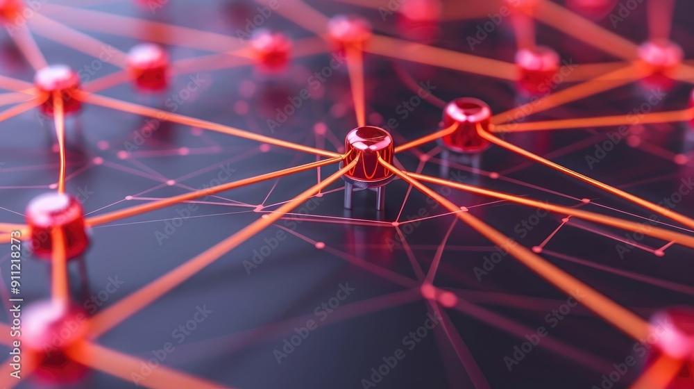 LAN network map showing nodes and connections, clear visual ...
