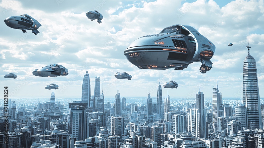 The futuristic world showcases an advanced transportation system where ...