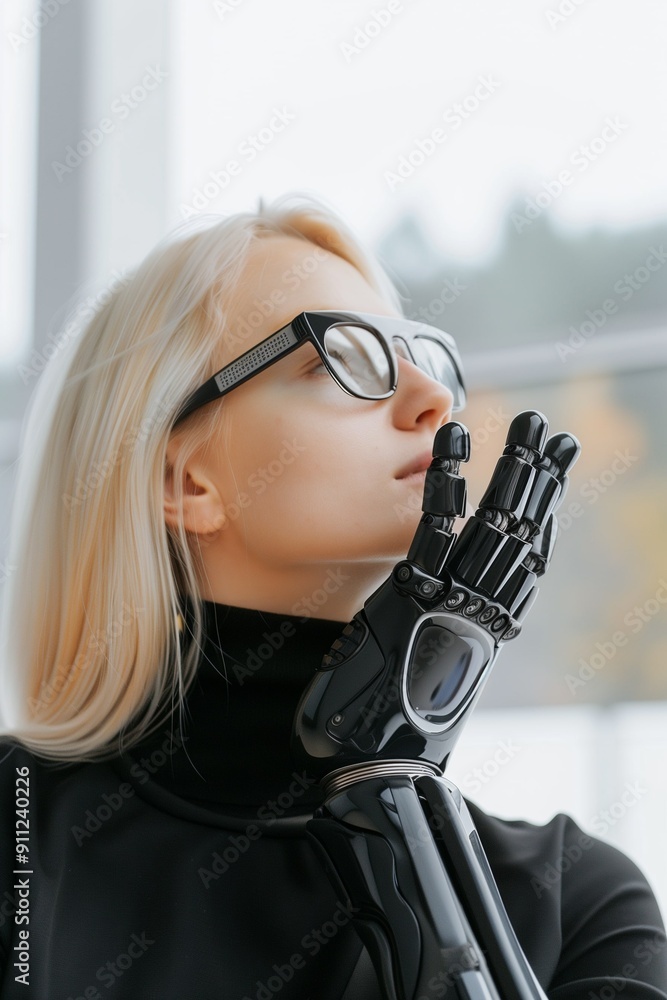 Bionic hand prosthesis. Lower limb prosthetics. Modern medicine. Smart ...