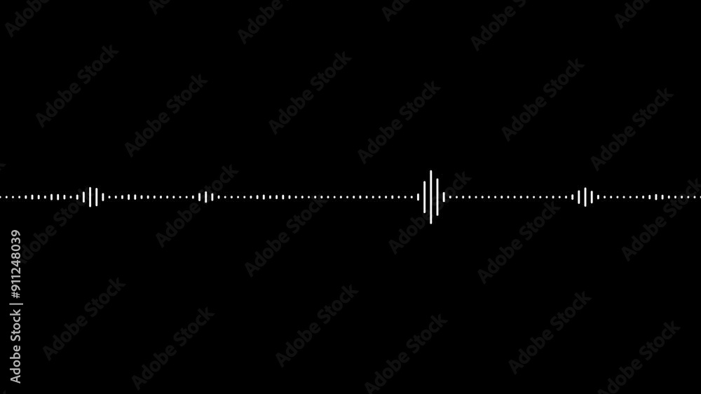 white audio frequency sound wave on black background, music waves ...