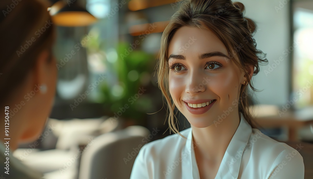 Sales person interacting with clients, 8k ultrarealistic photography ...
