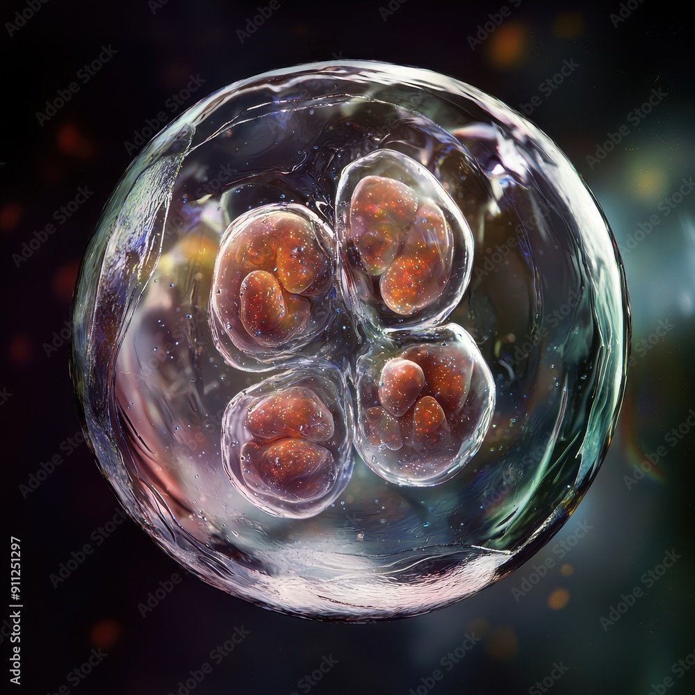 Human embryo cell in the early stages of development Stock Illustration ...
