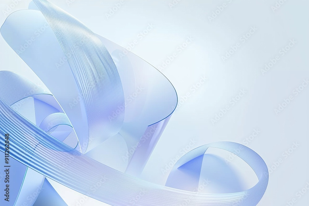 Tech Ribbon: High-definition white background with a light blue ...