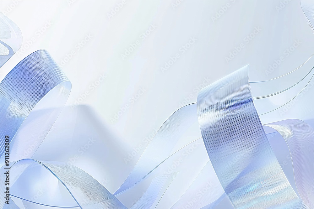 Tech Ribbon: High-definition white background with a light blue ...