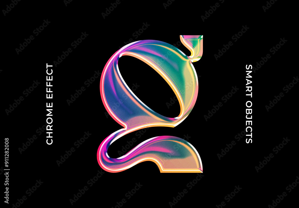 Chrome Text And Logo Effect Mockup Stock Template | Adobe Stock